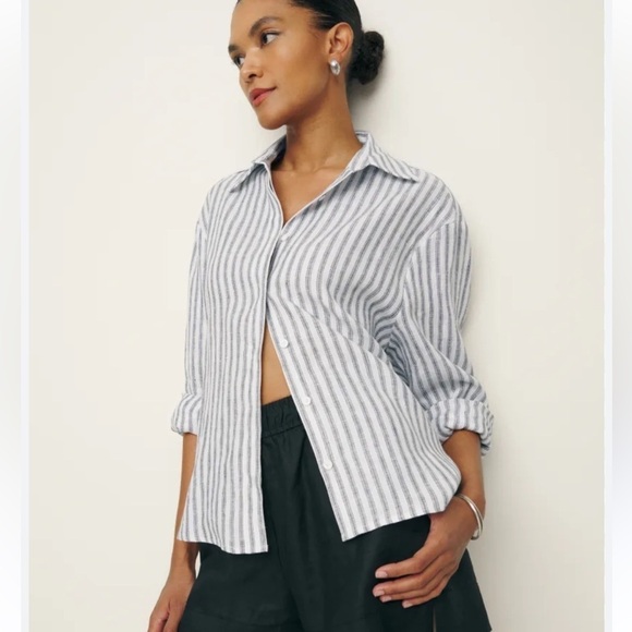 Reformation Tops Reformation Top Oversized Linen Shirt Size S